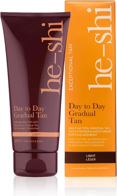 HE-SHI DAY TO Day Gradual Tan Moisturiser - Easy Application Self ...