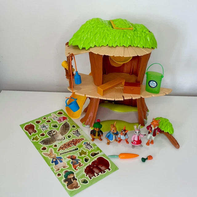 PETER RABBIT TREEHOUSE Playset and Figures Bundle CBeebies Stickers Mr ...