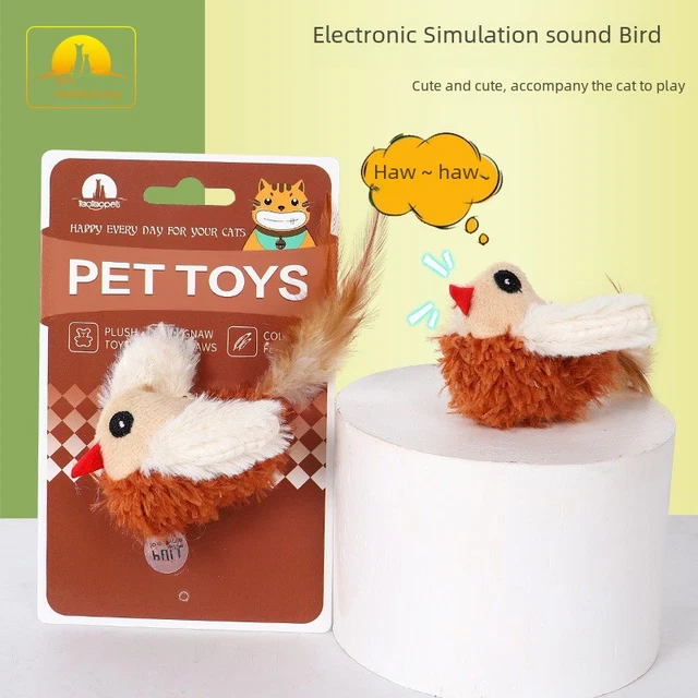 PLUSH BIRD CAT Toy With Squeaking Sounds For Play And Enrichment $19.15 ...