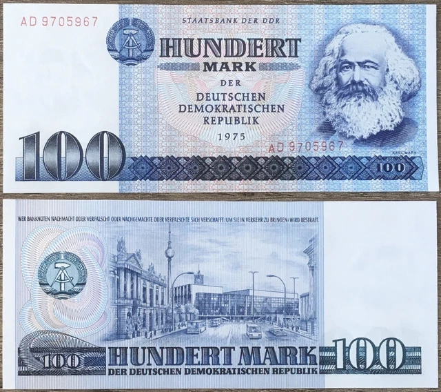 💥💎 100 DDR Mark Schein 1975 💥 Banknote STAATSBANK DER DDR 💥 AD 9705967 ...