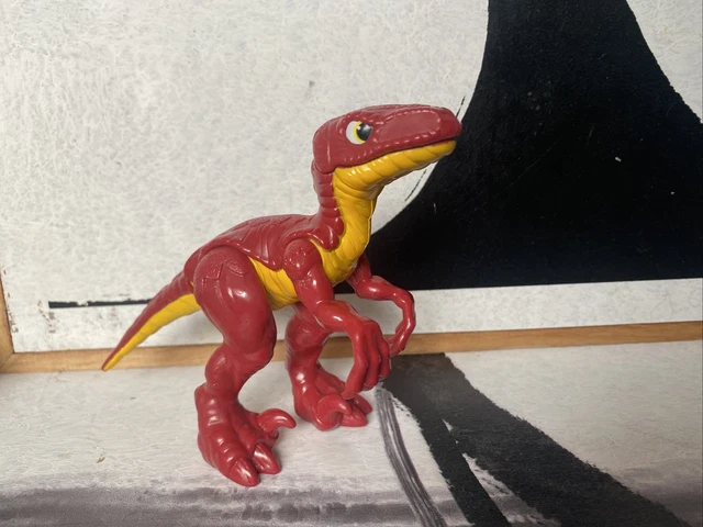 FISHER PRICE IMAGINEXT Red Yellow Velociraptor Raptor Dinosaur Mattel ...