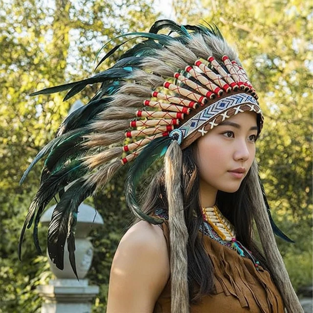 NATIVE AMERICAN INDIAN Headdress Chief Hat Photo Prop Headpiece for ...