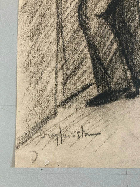 DRAWING ART ANTIQUE Charcoal Jean Dreyfus Stern 1930 Painting Man ...