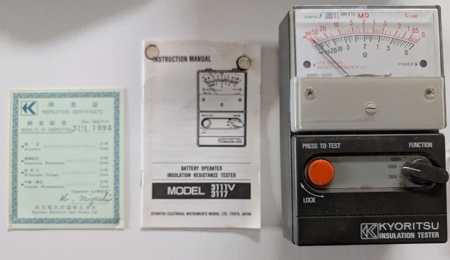 KYORITSU 3111V INSULATION Tester - Made in Japan OG Serial Number $296. ...