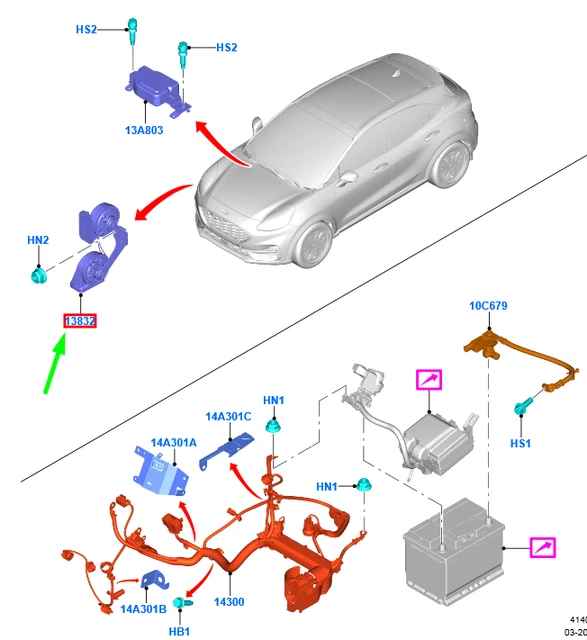 KLAXON FORD PUMA 2492400 L1TT-13A803-AC NEUF ORIGINE EUR 65,06 ...