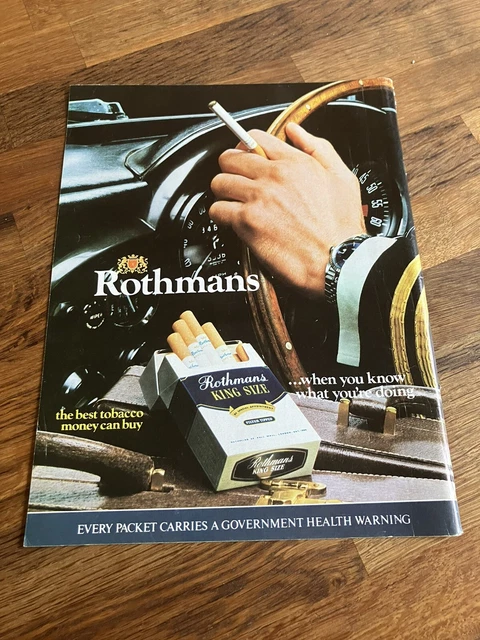 ORIGINAL ROTHMANS CIGARETTES Magazine Advert Poster A4 Retro Man Cave Z ...