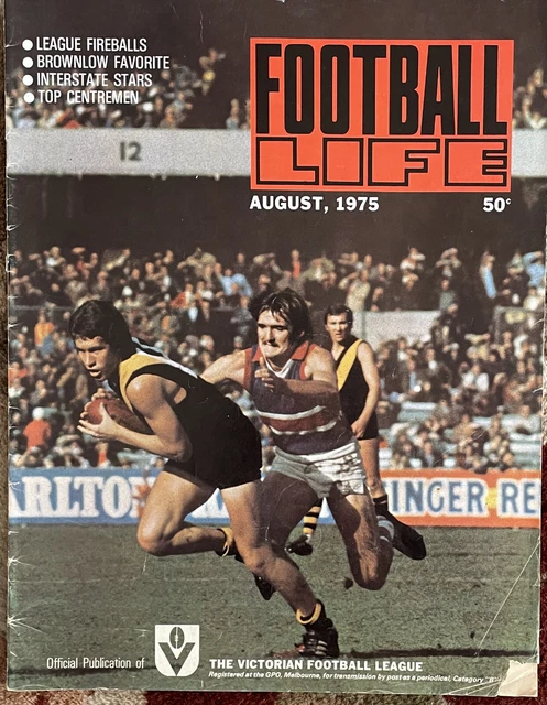 VFL FOOTBALL LIFE Magazine August, 1975; B & W Posters $8.99 - PicClick AU
