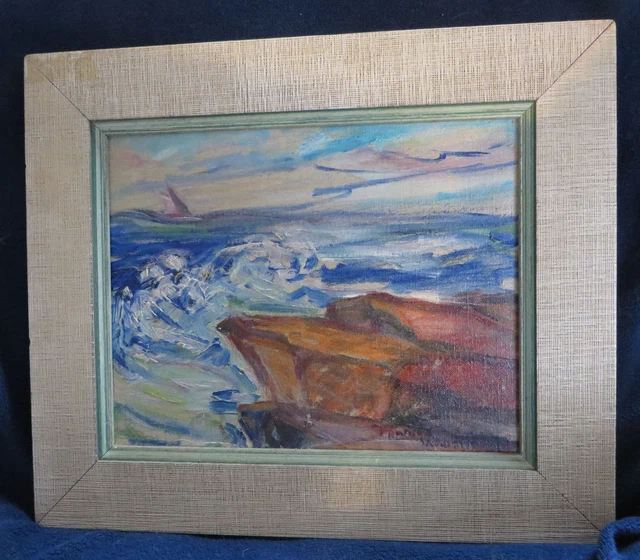 ARTISTE LISTÉ FRANCES Laughlin Wadsworth O/B Peinture Signée Gloucester ...