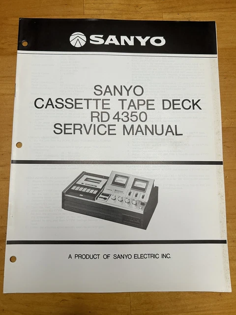 SANYO RD4350 CASSETTE Tape Deck Service Manual OEM Vintage Repair ...