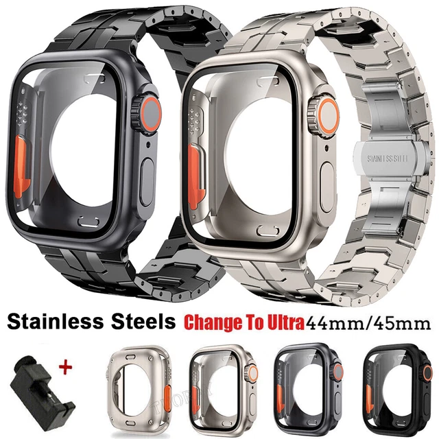 STAINLESS STEELS BAND+CASE For Apple Watch Series 9 8 7 6 5 44/45mm ...