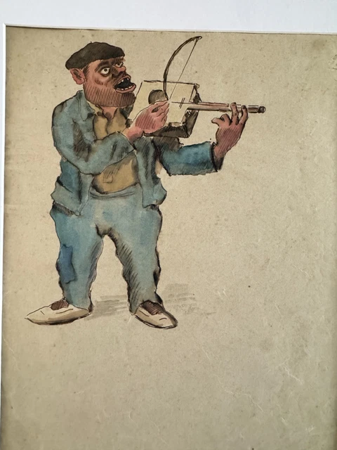 FOND D'ATELIER ROGER Wild (1894-1987)- Le Musicien EUR 95,00 - PicClick FR