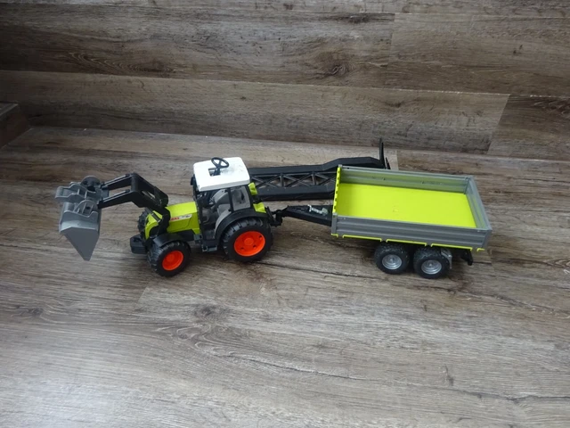 BRUDER CLAAS NECTIS Traktor mit Frontlader und Bordwandanhänger) mit Tieflader EUR 10,50 ...