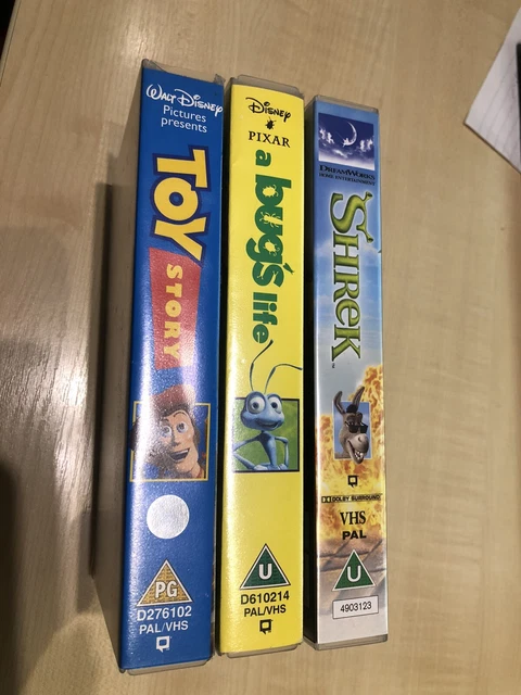 3 X VHS Disney tapes - Toy Story, A Bug's Life and Shrek £0.99 ...