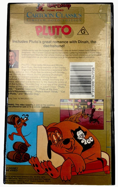 PLUTO VHS CARTOON Classics Limited Gold Edition Video Cassette Tape PAL ...