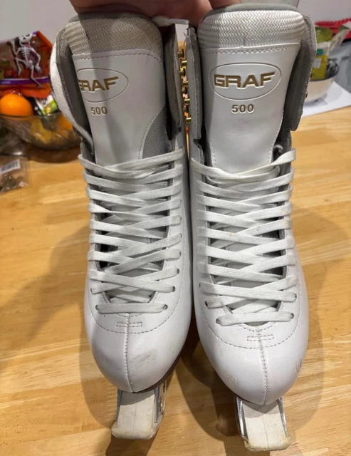 GRAF 500 OFF Ice Figure Skates White Size UK 7.5 eu 41 rare skates £260 ...