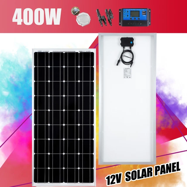 400W FIXED SOLAR Panel Mono Fixed Caravan Camping Home Power Charging ...