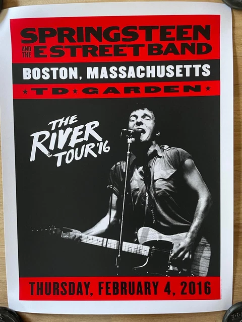 BRUCE SPRINGSTEEN OFFICIAL poster tour 2016 MSG new york -the river ...