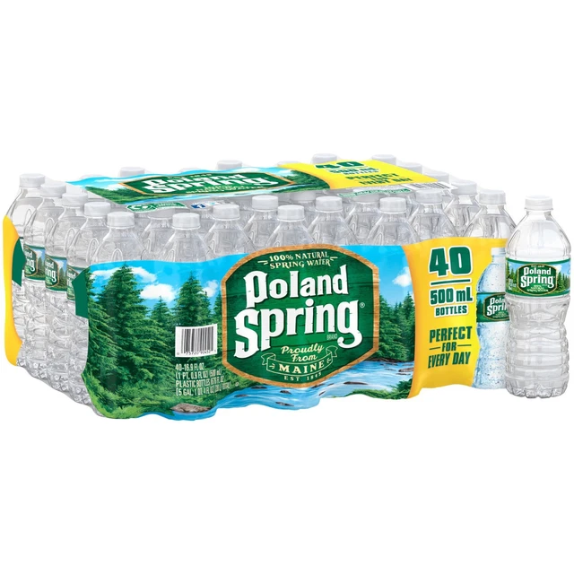 AGUA POTABLE DE manantial natural POLAND SPRING (16,9 OZ., 40 piezas ...