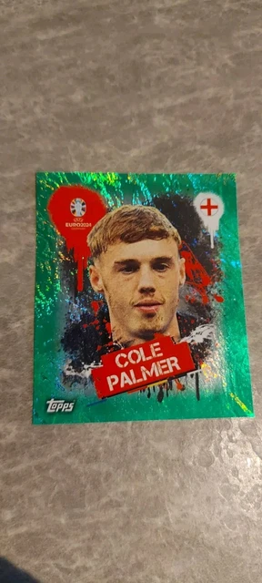 TOPPS EURO 2024 Sticker Super Rare Cole Palmer Green Parallel Foil ENG ...