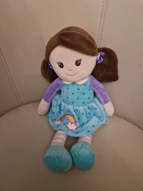 ARGOS RAG DOLL 12" Chad Valley rainbow Dress Pinafore Soft Toy ...