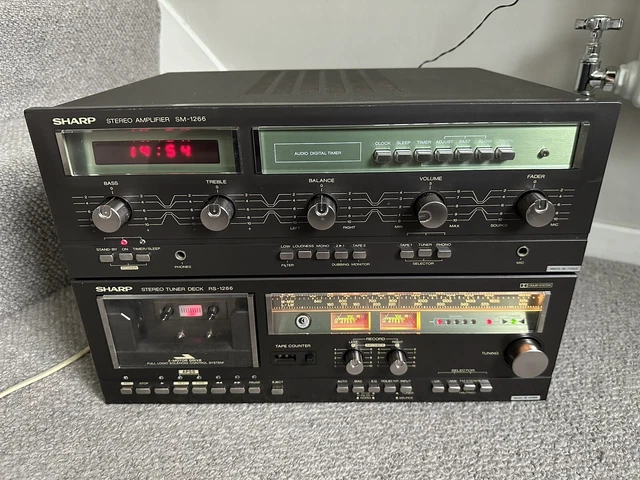 VINTAGE SHARP SM-1266 Amplifier & RS-1266 Tuner Cassette Deck Separates ...