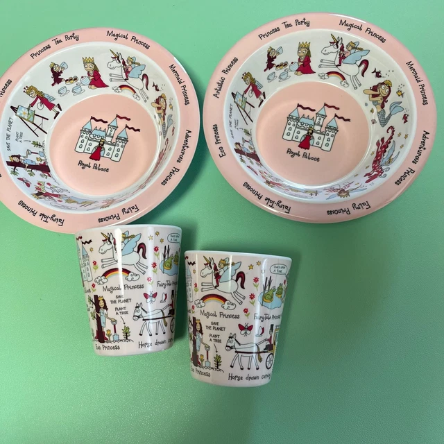 TYRRELL KATZ KIDS Bowl & Cup Set – Princess, Unicorn & Castle Design £ ...