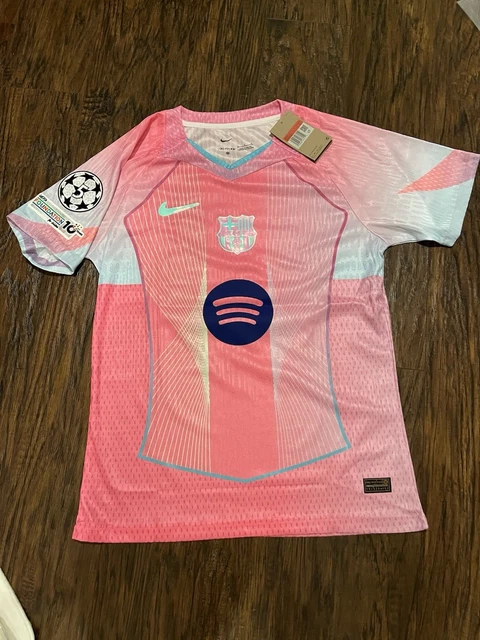 FC BARCELONA 25/26 Third Pink Kit Lamine Yamal #10 With UCL Patch Mens ...