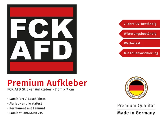 PREMIUM AUFKLEBER FCK AFD Demo Sticker Gegen Rechts Demonstration ...