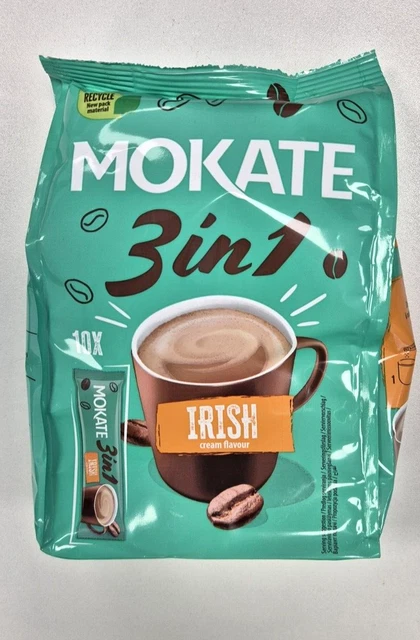 10 SACHETS MOKATE 3 in 1 IRISH Cream Flavour ️only sachets ️ cheap £4. ...