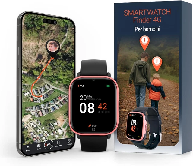 PAJ SMARTWATCH 4G per Bambini – GPS in Tempo Reale, Allarme SOS ...