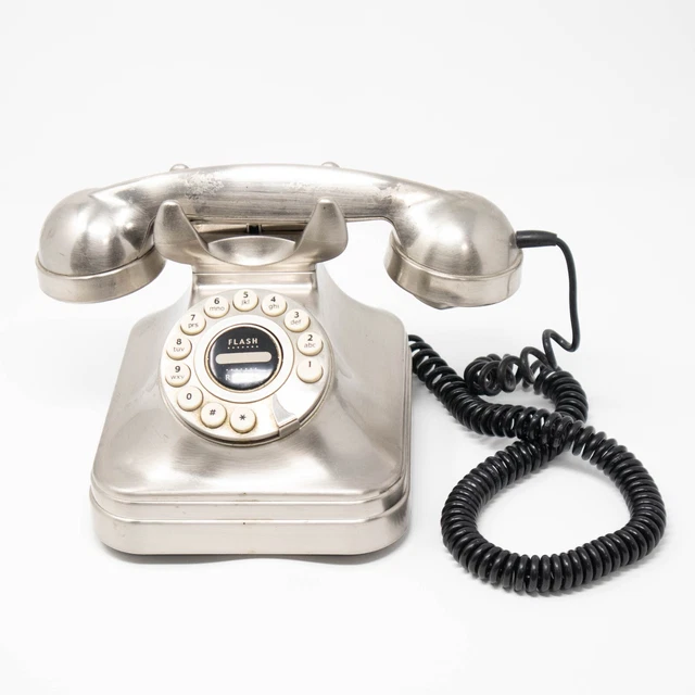 VINTAGE GRAND PHONE Corded Push Button with Flash Redial Metallic ...