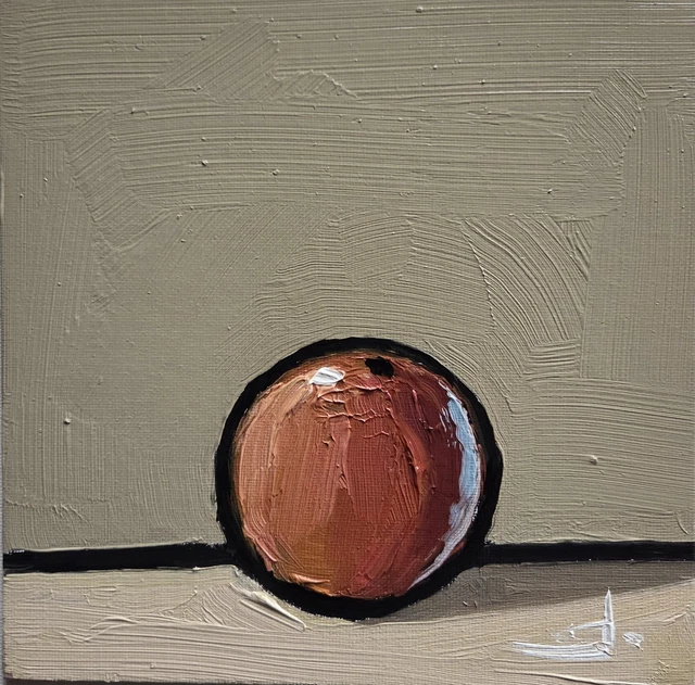 ORANGE OIL PAINTING Vivek Mandalia Impressionism 8X8 Collectible ...