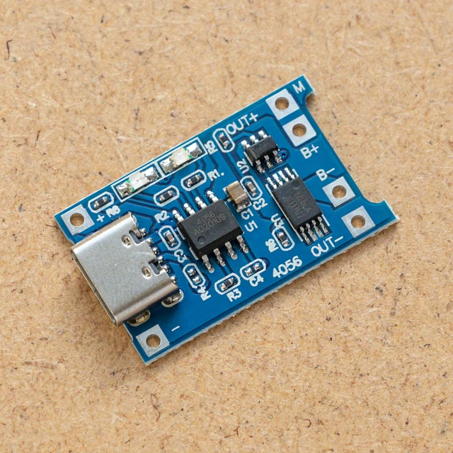 TP4056 LADEREGLER MODUL USB C 5V 1A Lithium LiPo Li-Ion 18650 Akku ...