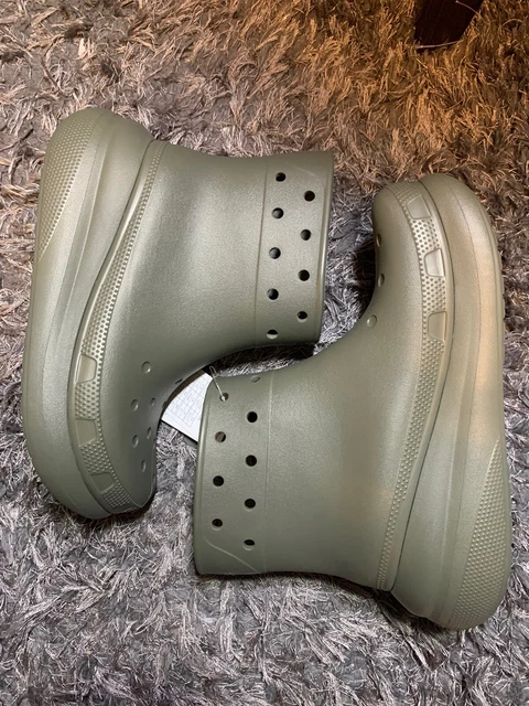 CROCS CLASSIC CRUSH Boots 207946-3J5 Unisex Dusty Olive Size M9/W11 ...
