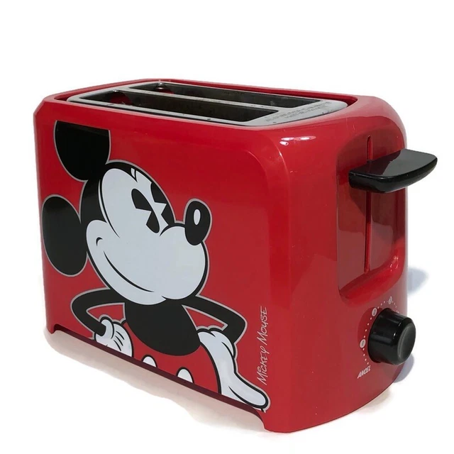 DISNEY MICKEY MOUSE 2 Slice Toaster Red and Black Model DCM-21 Mickey ...