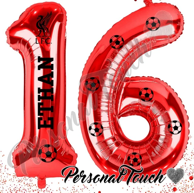 LIVERPOOL FOOTBALL CLUB Birthday Personalised DECAL SET for Foil number ...