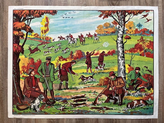 ANCIENNE AFFICHE D'ECOLE ED. MDI - 91 x 68 cm - RECTO VERSO (pl 3 et 4 ...