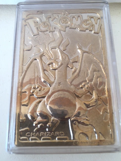 NINTENDO POKEMON CARTA Charizard Placcata in Oro 24k 1999 EUR 45,73 ...