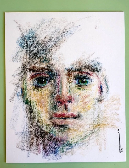 ORIGINAL PORTRAIT OIL Pastel Painting On Canvas Board Expressionist ... ORIGINAL PORTRAIT OIL Pastel Painting On Canvas Board Expressionist ...