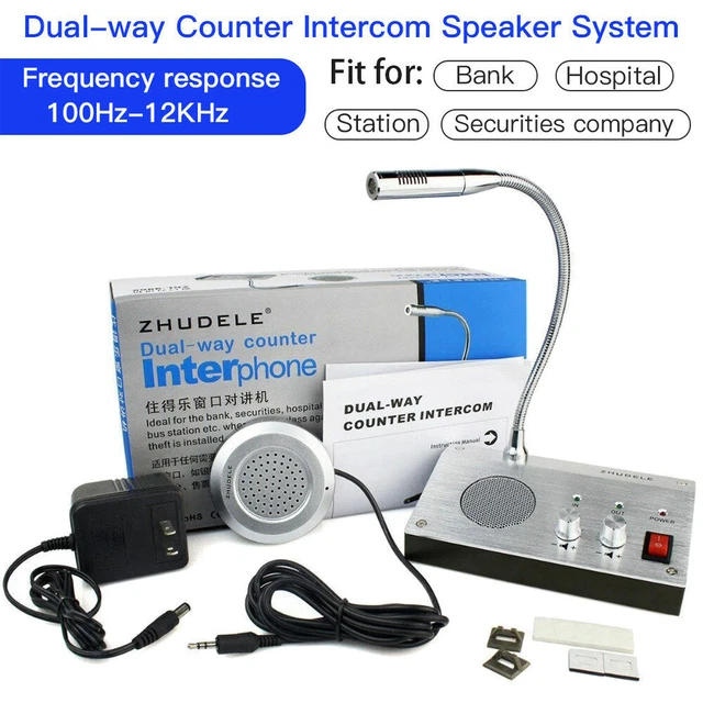 DUAL-WAY WINDOW COUNTER Intercom Interphone System for Bank Station ...