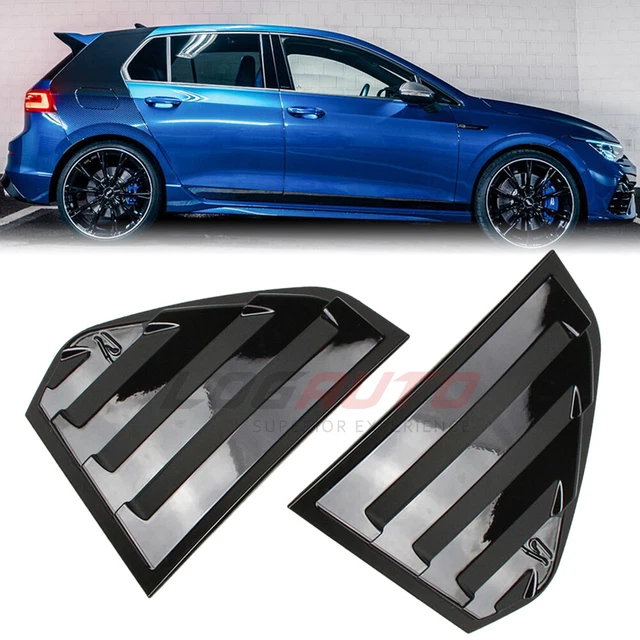FOR VW GOLF MK8 2022 23+ Rear Quarter Window Louver Cover Glossy Black ...