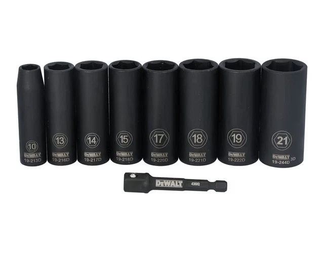DEWALT 9 PIECE Metric 3/8-in Drive Set 6 point Impact Socket Set $58.28 ...