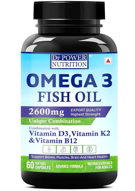 DR POWER NUTRITION oméga 3 vitamine D3 K2 vitamine B12 capsule (60 cap ...