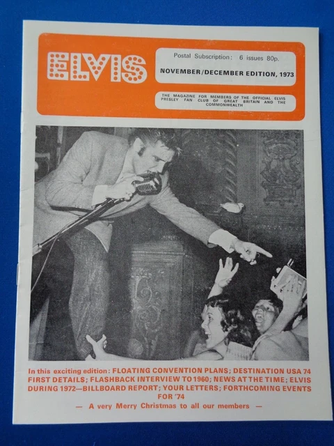 ELVIS PRESLEY OFFICIAL Fan Club Magazine November/December 1973 £2.99 ...
