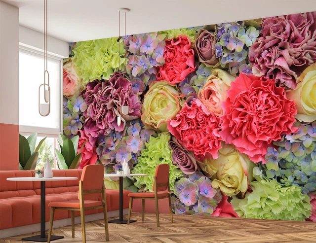 3D COLOR FLOWER E624 Wallpaper Mural Paper Wall Print Indoor Murals CA ...