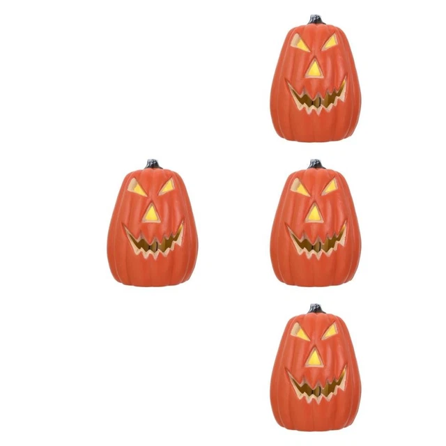 4 PACK PUMPKIN Led Light up Pumpkins Halloween Outdoor Scary ...