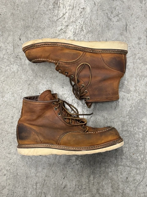 RED WING 1907 Boots 6" MOC Toe Brown Leather Mens Size 9.5 D £105.22 ...