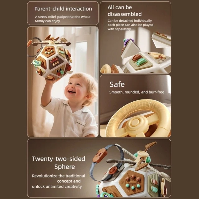 BABY SENSORY DEVELOPMENTAL Cubes Toy 22 Interactive Surfaces Fine Motor ...