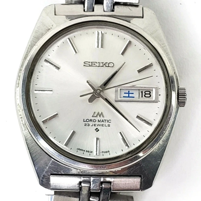 VINTAGE SEIKO AUTOMATIC Watch LM Lord Matic 25 Jewels 5606 - 7001S Japan EUR 133,74 - PicClick IT