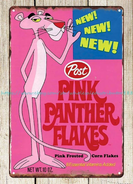 BATHROOM ART PRINTS Pink Panther Flakes Cereal metal tin sign £17.07 ...